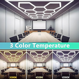 DHXYHQY Hexagon Garage Lights, Hexagon Honeycomb Lights, Super Bright Garage Lights Ceiling Led Hexagon 6500K for Gym, Basement, Warehouse, Auto Beauty Shop, Car Care Wash Room