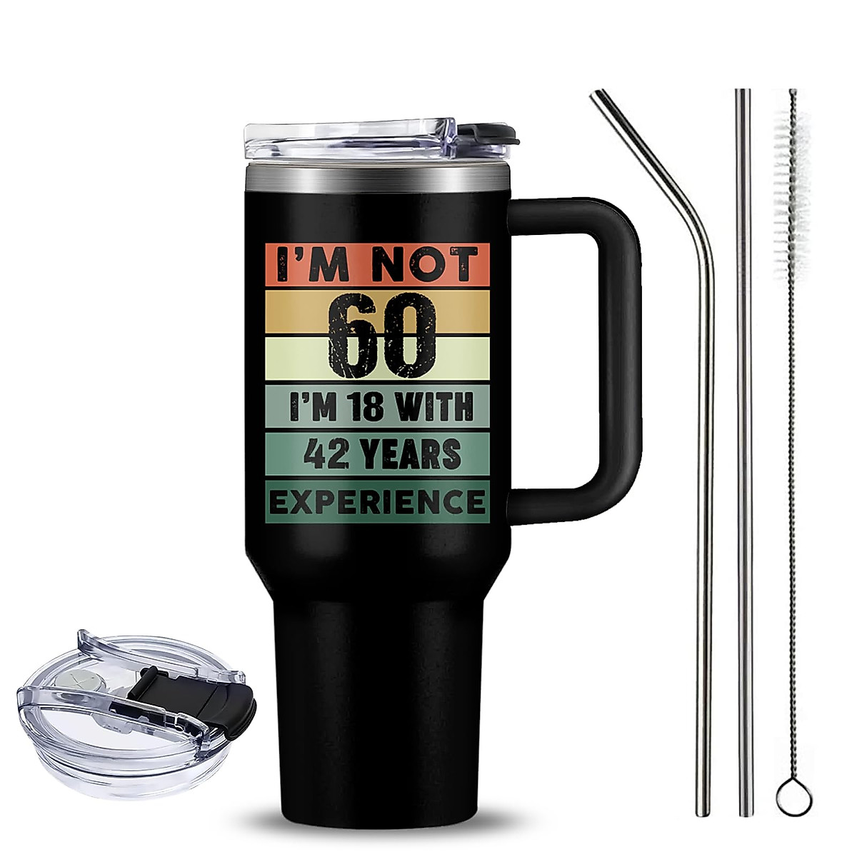 60th Birthday Gifts for Men/Women, Vintage 1965 Birthday Insulated Tumbler 40oz, 1965 Birthday Gifts for Men, Birthday Gifts for Men Turning 60 Year Old Gifts For Men Him Friend Husband Dad Grandpa