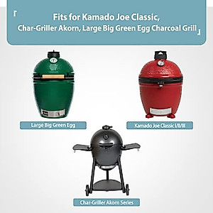 SHINESTAR Upgraded Grill Cover for Kamado Joe Classic, Char-Griller Akorn, Large Big Green Egg, 2-in-1 Ceramic Charcoal Grill Cover, Heavy Duty & Waterproof