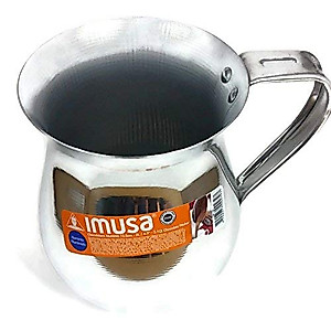 Imusa Aluminum Chocolatera (Hot Chocolate Pitcher). Bundled with a Wooden Chocolate Mixer - Molinillo 14" (2.1 Quart)