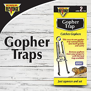 Revenge Gopher Traps, Pack of 2 Ready-to-Use Traps to Remove Gophers from Lawn, Easy-to-Use Automatic Traps