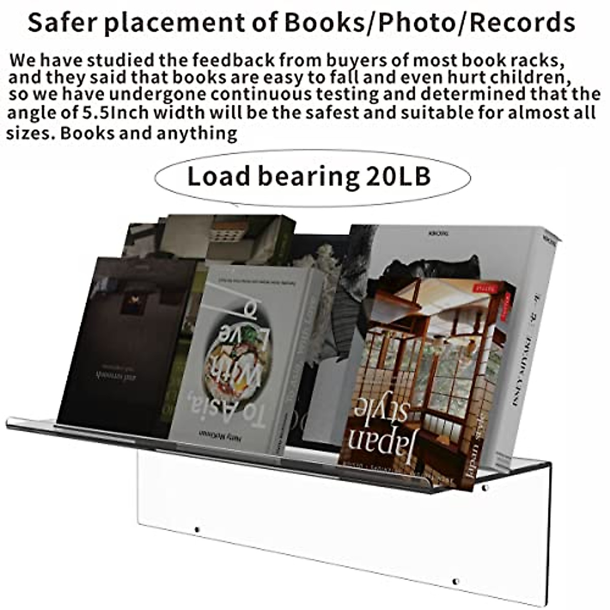 Clear Acrylic Floating Shelves Set of 4 for Lego Sets Funko Pop Collectibles Bookshelf Figures Plant Picture Photo Modern Wall Ledge Floating Shelf for Bedroom Decor Living Room Wall Mounted