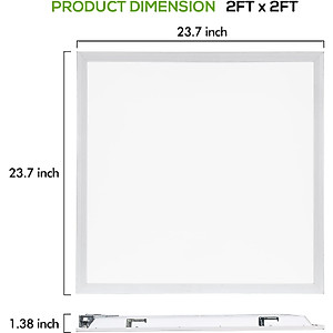 WEIZE LED Flat Panel Light, 30/40/50W, 0-10V Dimmable, CCT Selectable 4000K/5000K/6500K, 2x2 FT Recessed Back-Lit Drop Ceiling Light, Lay in Fixture for Office