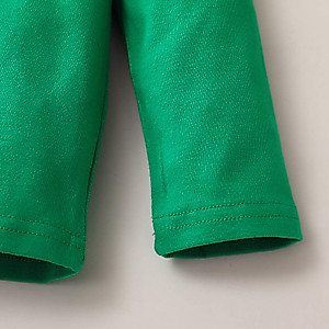 LYSMuch Toddler Baby Girls Long Sleeve Ruffle T Shirt Kids Casual Plain Solid Top Blouse T-Shirt Undershirt (Green,3-4T)