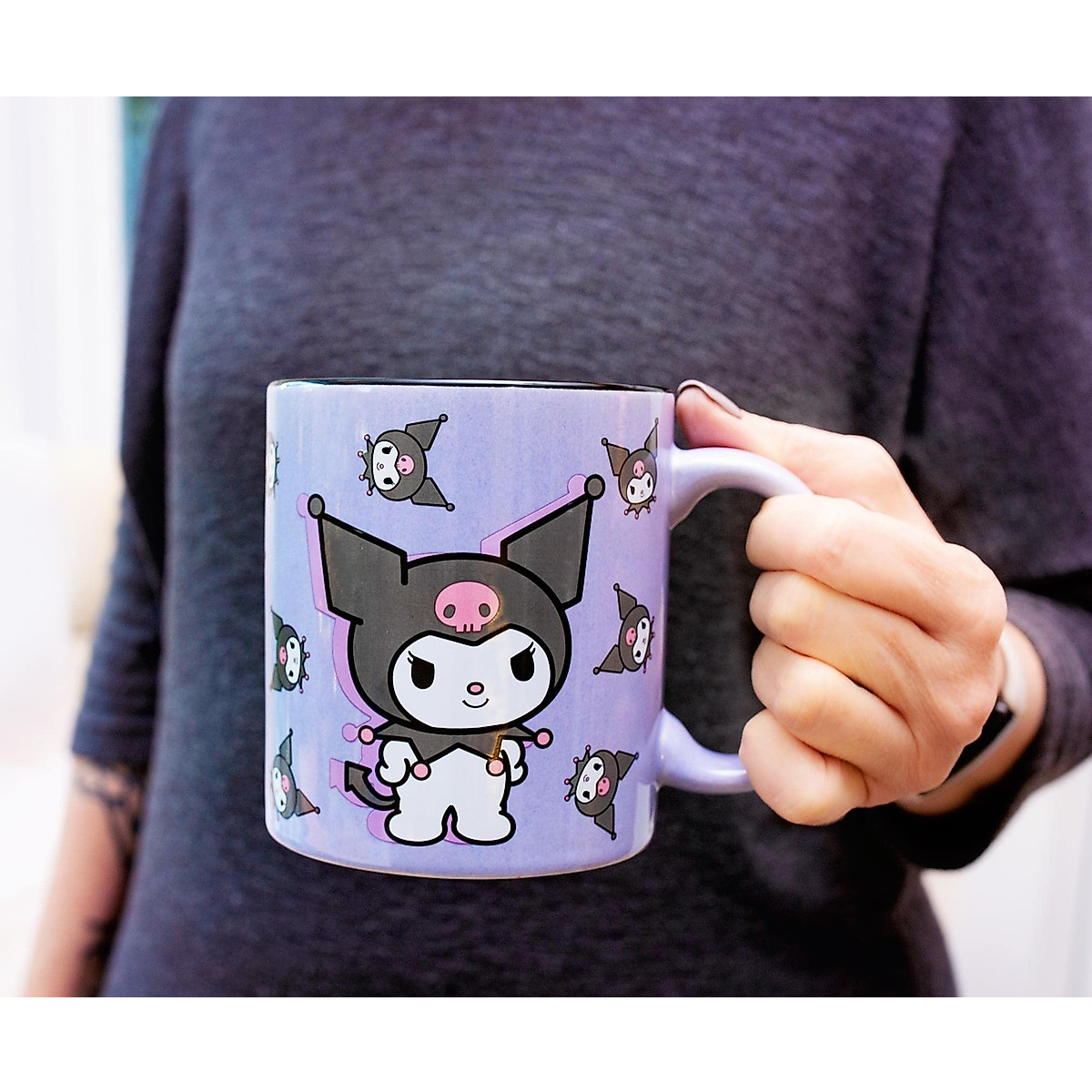 Toynk Sanrio Hello kitty and friends Kuromi Purple Ceramic Mug | Holds 20 Ounces