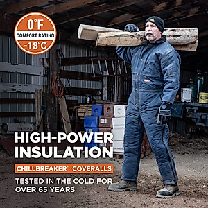 RefrigiWear ChillBreaker Insulated Coveralls, 0 F Comfort Rating, (Navy), (Large)