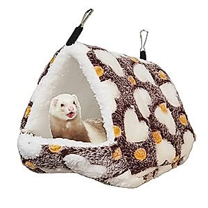 OINEEDU Ferret Hammock-Small Animal Cage Hammock-Hanging Sugar Glider Hammock-Fit for Kitten,Ferret,Squirrel,Rat,Hamster,Parrot or Other Small Animals (Love Coffee)