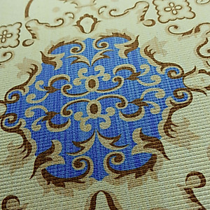 QUMOX 9'10"x6'6" European Palace Vintage Area Rug, Machine Washable, Non-Slip, Perfect for Living Room and Bedroom