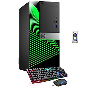 Dell OptiPlex Gaming Tower RGB Lights Computer Intel Core i5 8500 8th Gen Processor Up to 4.10GHz - Radeon RX 550 4GB - 16 GB RAM 512GB M.2 NVME - Windows 11 Pro - WiFi - Bluetooth (Renewed)