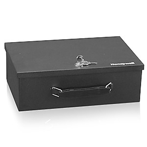 Honeywell Safes & Door Locks 6104 Fire Resistant Steel Security Safe Box with Key Lock, 0.17-Cubic Feet, Black