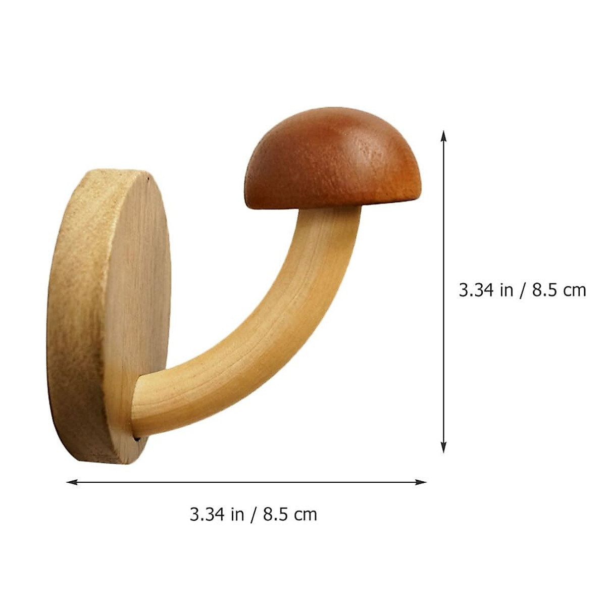 PRETYZOOM Mushroom Wall Hooks: 4pcs Wooden Mushroom Wall Hanging Hook, No Punching Wall Hanger, Decorative Wall Hook Hooks for Hanging Towels Hat Coat