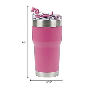 Pelican Hydration Pelican Traveler™ 22 oz Vacuum Insulated Tumbler - Stainless Steel Double Wall Travel with Dual Lid, Powder Coated Insulated Coffee Mug For Hot Cold Drinks, Orchid