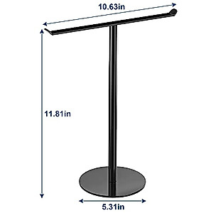 Towel Rack T-Shape Hand Towel Holder for Bathroom,Headband Holder and Lightweight Bathroom Towel Racks,Kitchen Towel Rack Black Hand Towel Holder,Stainless Steel Waterproof Bathroom Counter Organizer