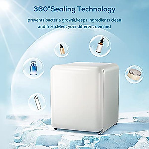 R.W.FLAME 1.7 Cu. Ft Mini Fridge with Freezer, Low Noise, 48L compact refrigerator, Mini Fridge for Bedroom, Office, Dorm, RV, (White)