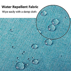 youngseahome Patio Seat Cushion Covers,Washable Slip Covers Replacement,Waterproof Outdoor Furniture Chair Cushion Pillow Seat Cover for Couch,Garden,Sofa,Aqua,22"×20"×4"(4 Covers Only)