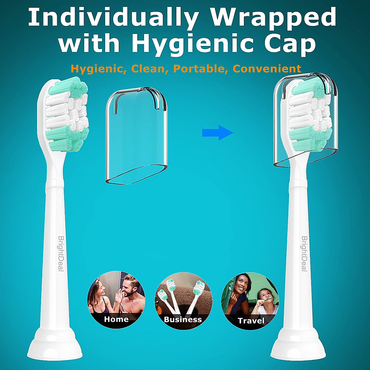 BrightDeal Replacement Toothbrush Heads for Philips Sonicare ProtectiveClean 4100 5100 6100 DailyClean Plaque Control Gum Health G2 C2 Toothbrush Head HX6817/01 HX6857/11 Electric Toothbrushes, 8 Pack