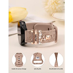 W-RARA Glamorous Decorative Ring Loops Watch Band, Compatible with Samsung Galaxy Watch 5 & 4, Stainless Steel, 20mm Lug Width, 42mm-46mm Case Size