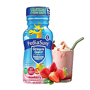 PediaSure Grow and Gain With Immune Support Shake | Complete Balanced Nutrition | Strawberry, Vanilla, and Chocolate Flavors Assortments It’s Great for Kids Breakfast, in a Lunch Box, and as a Snack! | 8 FL OZ Bottle- BETRULIGHT Value Pack of 6 (Assortmen