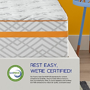 Simmons Amazon Exclusive - Premium Hybrid Memory Foam Mattress - 12 Inch, Twin Size, Individually Wrapped Coils, Cooling Foam, Quilted Cover, CertiPur-US Certified, 100-Night Trial
