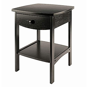 Winsome Leo Model Name Shelving, Tall, Espresso & Wood Claire Accent Table, Black