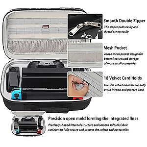 Zelda Carrying Storage Case for Nintendo Switch/OLED Model - Tears of the Kingdom - Portable Hard Shell Travel Messenger Bag Soft Lining 18Card Slots for Switch Console Pro Controller & Accessories