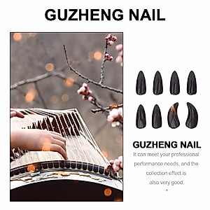 Professional Guzheng Nails Black Ox Horn Finger Protectors for Guzheng Beginners Guqin Instrument (Large), 3x1.3cm, CM0B1150VCU1MM11QN2