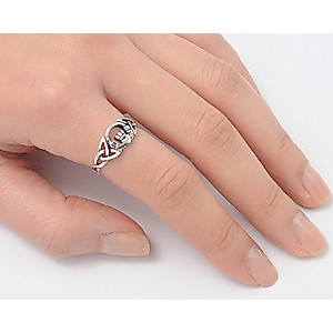 Sterling Silver Women's Celtic Claddagh Irish Ring Unique Band 8mm Size 13