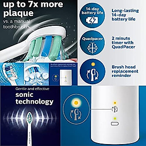 Phillips Sonicare Sonicare ProtectiveClean Removes up to 7x More Plaque, Long lasting 4 day Battery Life Rechargeable Electric Toothbrush, White/Grey