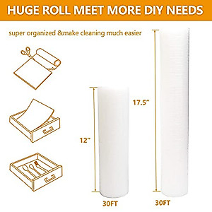 Gantan Clear Shelf Liner 12inch by 30ft Plus 17.5inch by 30ft(2 roll)