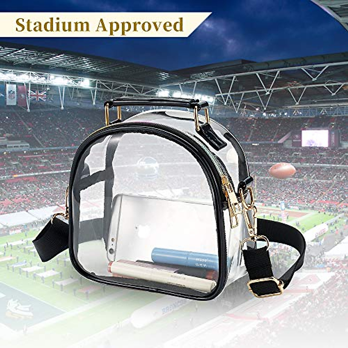 COROMAY Clear Purse for Women, Clear Bag Stadium Approved, Clear Purse Handbag