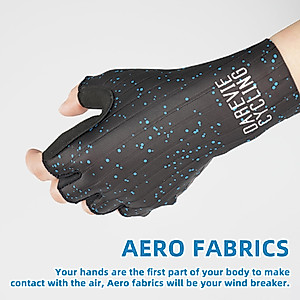 Darevie Cycling Gloves, Shock-Absorbing Half Finger Biking Gloves, Breathable Half Finger Bicycling Gloves, Anti-Slip Shockproof Gel Padded Mountain Bike Gloves for Man, Woman (BLACK, M)