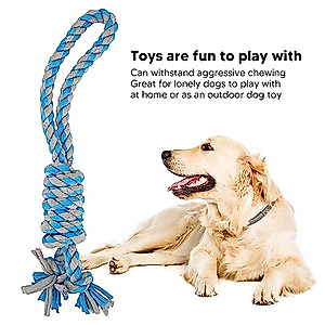 Plcnn Cotton Dog Chew Rope Toys Rope Toy for Large Dogs, Dental Cleaning Chew Toys, Dog Tug Toy for Boredom, Dog Rope Toy for Aggressive Chewers(Blue (for Alcantara 4175))