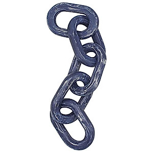 CVHOMEDECO. Rustic Wood Chain Link Decor Farmhouse Hand Carved Wood Link for Home, Wall, Table or Shelf décor Accents (Distressed Blue)