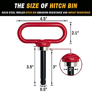 EilxMag Magnetic Hitch Pin, Lawn Mower Trailer Hitch Pins - Strong Heavy Duty Neodymium Magnet Trailer Gate Pin - for Utility Carts, Lawn Tractors, ATV - Simple One Handed Hook On & Off（2PCS）