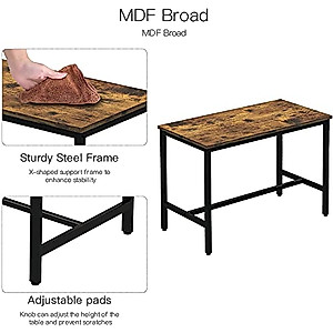 MIERES 5 Pcs Dining Table Set, kitchen Table and Chairs for 4 Kitchen Counter with Bar Height Stools, Ideal for Pub︱Home︱Farmhouse Restaurant︱Cafe, MDF Top & Steel Frame