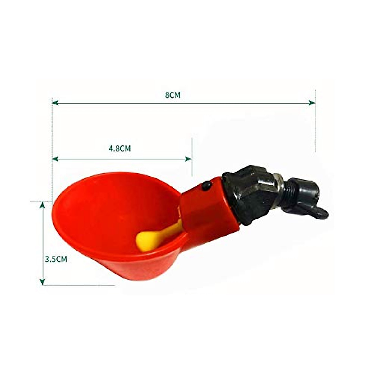 LIUSM 15 Pcs Chicken Water Bowls with Nuts, Plastic Poultry Waterer Feeder Breeding Equipment for Chicken Bird Quail Drinker