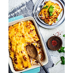 3Piece Casserole Dish Ceramic Baking Dish Rectangular Baking Dishes for Oven Ceramic Bakeware with Handles Durable Nonstick Large Lasagna Pan for Cooking, Baking, 10'' x 7'', Gradient SkyBlue