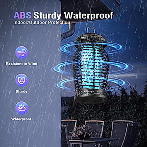 Bug Zapper Outdoor 4200V Electronic Mosquito Zapper Fly Traps Outdoor Mosquito Repellent Killer Inside/Outside for Home, Patio, Backyard, Black