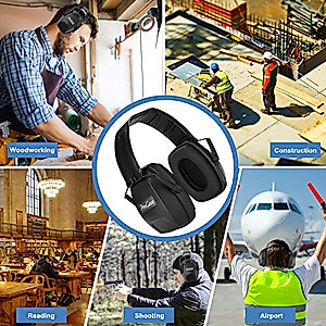ProCase Professional Noise Reduction Safety Ear Muffs, NRR 28dB Shooters Hearing Protection, Adjustable Noise Cancelling Headphones Ear Protection for Shooting Hunting -Black
