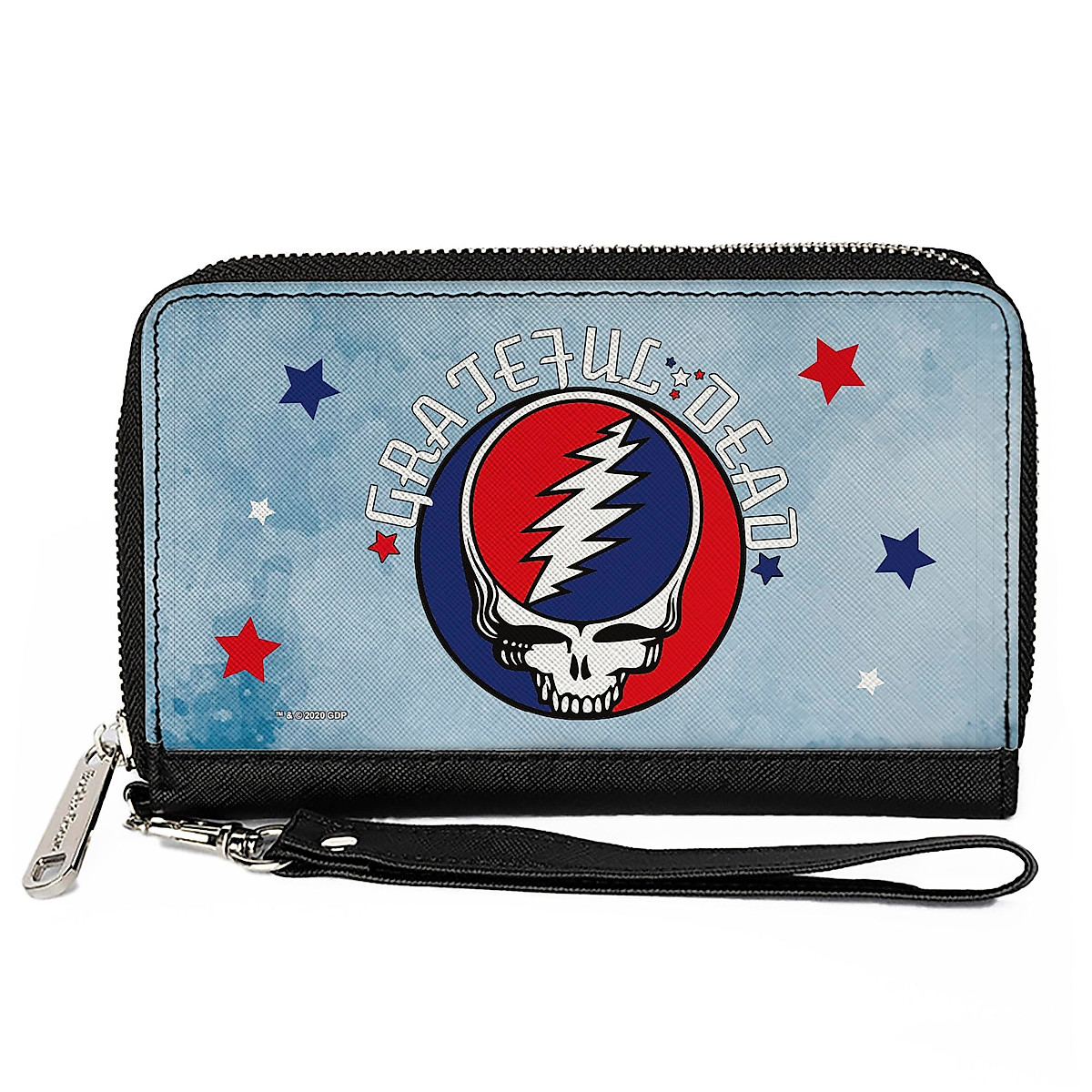 Buckle-Down Women's PU Zip Around Wallet Rectangle-Grateful Dead, 7.5"x4.5"