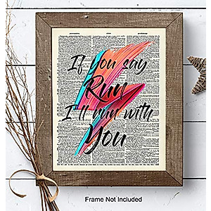David Bowie Wall Art Decor Poster - 8x10 Cool Unique Gift for Women, Men, Ziggy Stardust, 80s Music, Punk Rock Fan - Dictionary Print, Home Decoration for Bedroom, Bathroom, Living Room