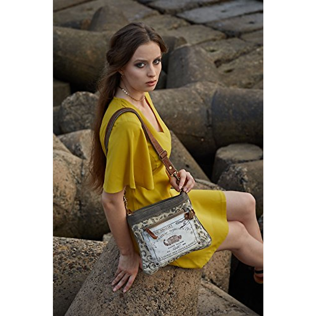 Myra Bag Chateau Cross Upcycled Canvas Bag S-1148