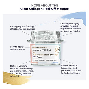 Alana Mitchell Anti Aging Peel Off Collagen Face Mask For All Skin Types Instantly Reduces Wrinkles & Fine Lines - Tightening Firming Smoothing & Toning - All Natural (Two Pack)