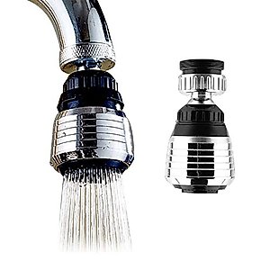 2PCS 360-Degree Swivel Kitchen Sink Faucet Aerator with 2 Function Swivel Sprayer,Water Saving Bubbler Connector Swivel Tap Aerator Diffuser for Kitchen Bathroom …