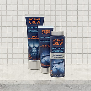 No Hair Crew | The Mega Bundle | Intimate and Body Hair Removal Creams with Intimate Dry & Fresh Powder | Made for Men