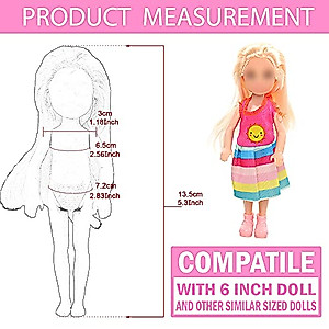 Miunana 12 pcs Girl Doll Clothes Dress Outfits and Shoes for Chelsea 11.5 Inch Girl's Sister 6" Doll Clothing with 2 Pairs of Shoes for 4-6 Inch Chelsea Girl Dolls Clothes and Accessories