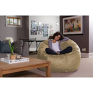 Sofa Sack Bean Bag Chair - Plush, Ultra Soft - Memory Foam Bean Bag Chair with Microsuede Cover - Stuffed Foam Filled Furniture and Accessories for Dorm Room 5 Feet - Camel