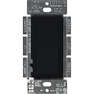 Lutron Diva LED+ Dimmer Switch for Dimmable LED, Halogen and Incandescent Bulbs, 250W/Single-Pole or 3-Way, DVCL-253P-BL, Black