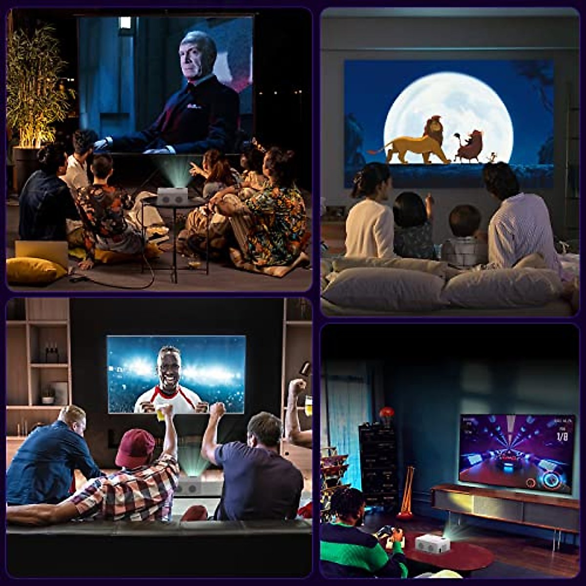 TMY Mini Projector for iPhone, Portable Projector with 5G WiFi and Bluetooth, 1080P HD Projector【with Tripod】, Movie Projector for iOS/Android/PC/TV Stick/HDMI/AV/USB, Indoor & Outdoor use