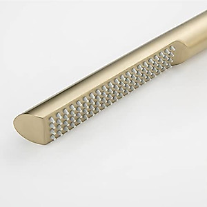 RBROHANT Outdoor Shower Brass Outside Shower Kit for Backyard Garden Pool Beach, Freestanding Outdoor Shower Fixtures with Overhead Shower Head and Hand Shower, Floor Mounted, Brushed Gold, RB0090